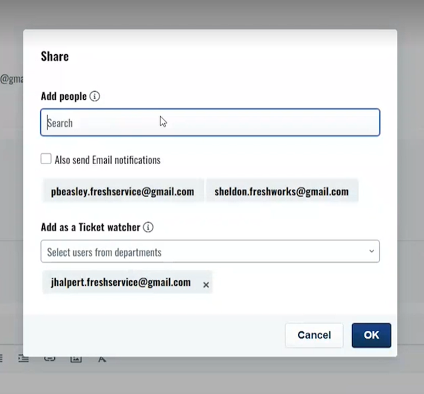 How to Share a Ticket with Another Requester